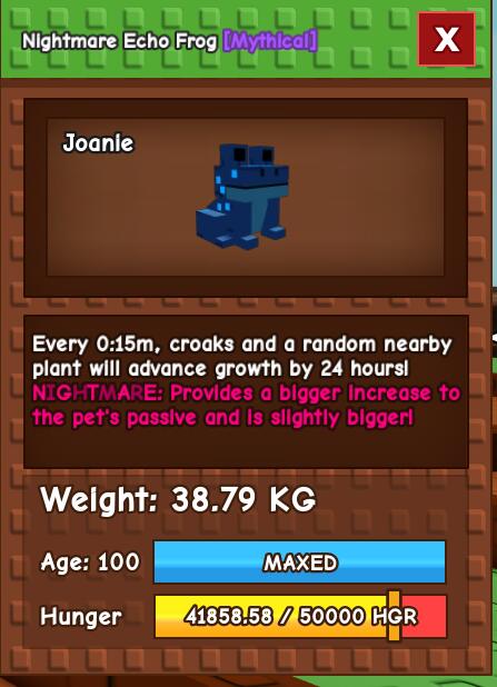 Nightmare Echo Frog (HUGE) (38.79KG Age 100) Grow a Garden – Value, Abilities, Rarity & How to Get